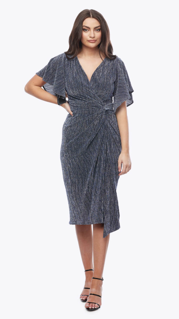 Zaliea Midnight/Silver Short Stretch Lurex Dress Z0401 – Shop 221