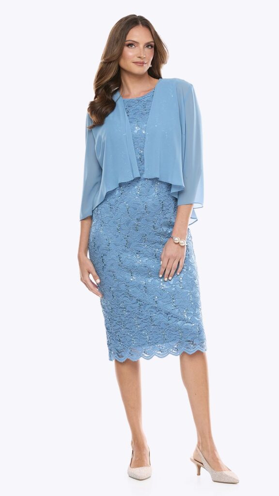 Jesse Harper Ash Stretch Sequin Dress with Chiffon Jacket JH0097 – Shop 221
